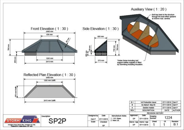 GRP Pitched Door Canopy - Stormking