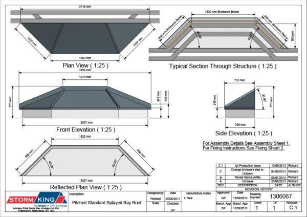 GRP Pitched Door Canopy - Stormking