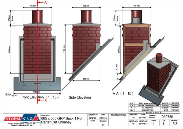 Smartstack Full GRP Brick Effect Chimney - Stormking