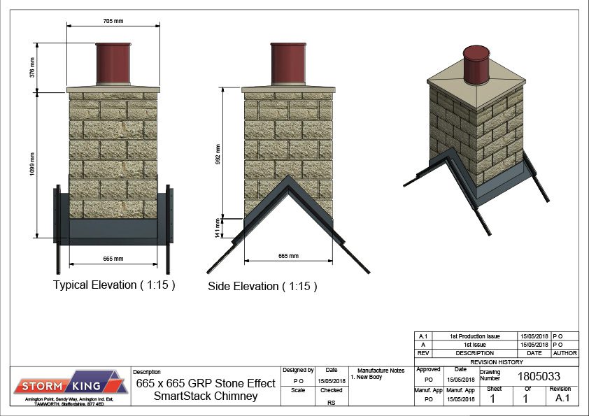 GRP Stone Effect SmartStack Chimney - Stormking